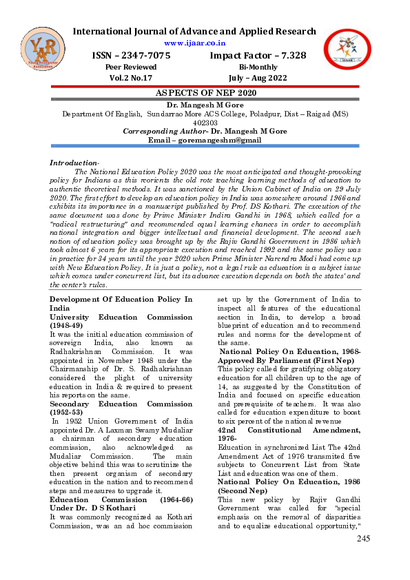 (PDF) Aspects of Nep 2020