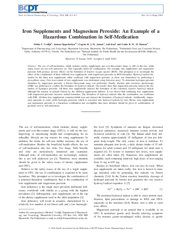 (PDF) Iron Supplements and Magnesium Peroxide: An Example of a ...