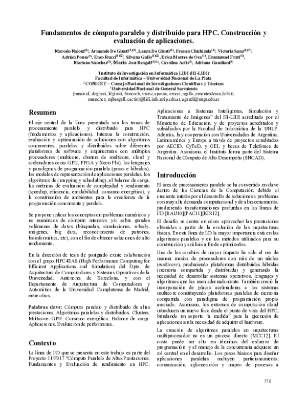 (PDF) Fundamentos de cómputo paralelo y distribuido para HPC