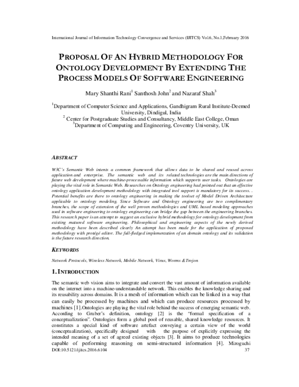 (PDF) Proposal of an Hybrid Methodology for Ontology Development by ...