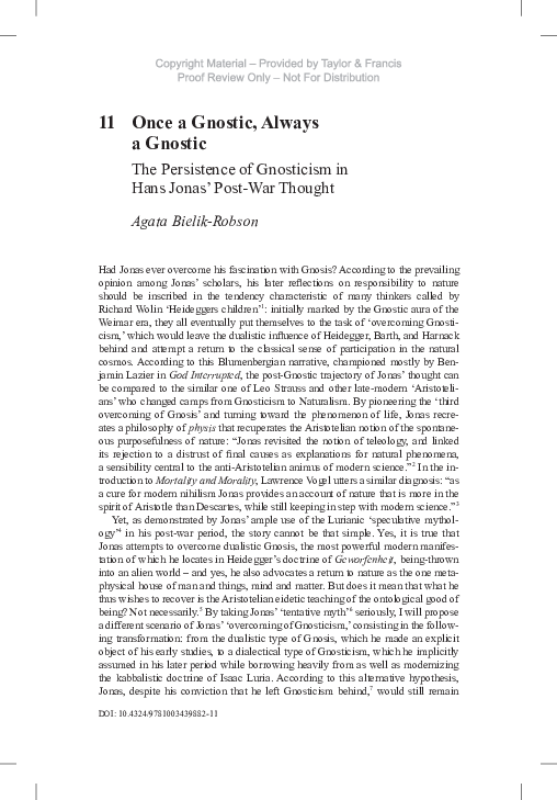 (PDF) Once a Gnostic, Always a Gnostic The Persistence of Gnosticism in ...