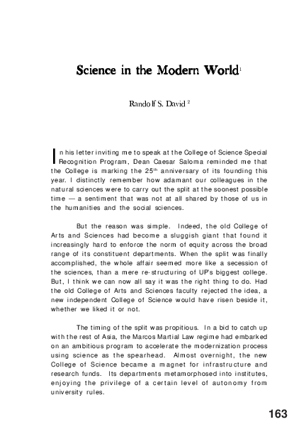 (PDF) Science in the Modern World