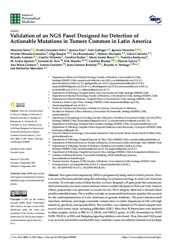 (PDF) Validation of an NGS Panel Designed for Detection of Actionable ...