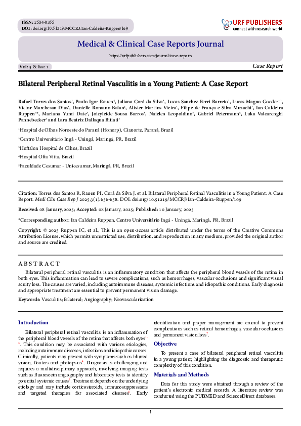 (PDF) Bilateral Peripheral Retinal Vasculitis in a Young Patient: A ...