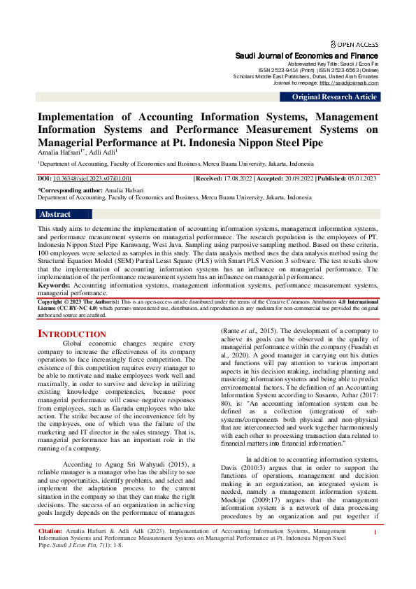(PDF) Implementation of Accounting Information Systems, Management Information Systems and ...