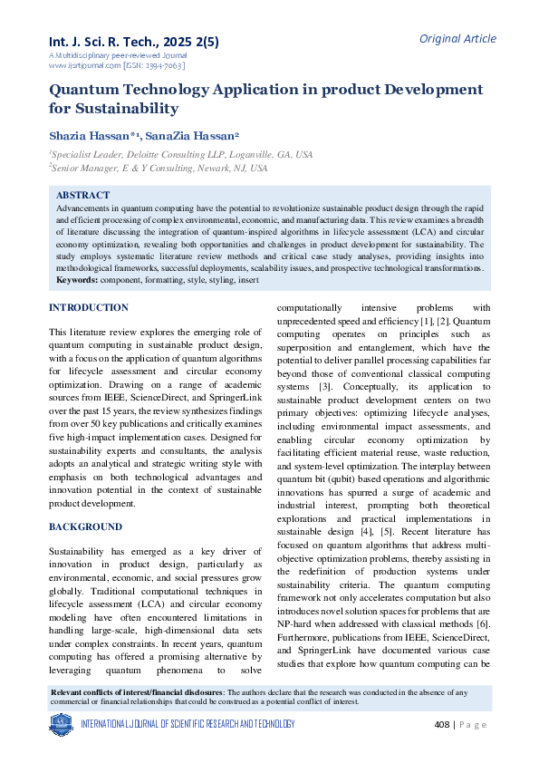 (PDF) Quantum Technology Application in product Development for ...