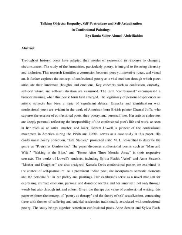 (PDF) Talking Objects: Empathy, Self-Portraiture and Self-Actualization ...