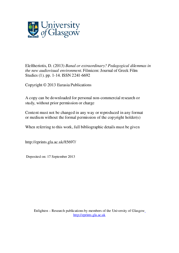 (PDF) Banal or extraordinary? Pedagogical dilemmas in the new ...