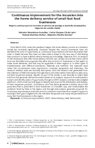 (PDF) Analysis and incursion into the home delivery service in local ...