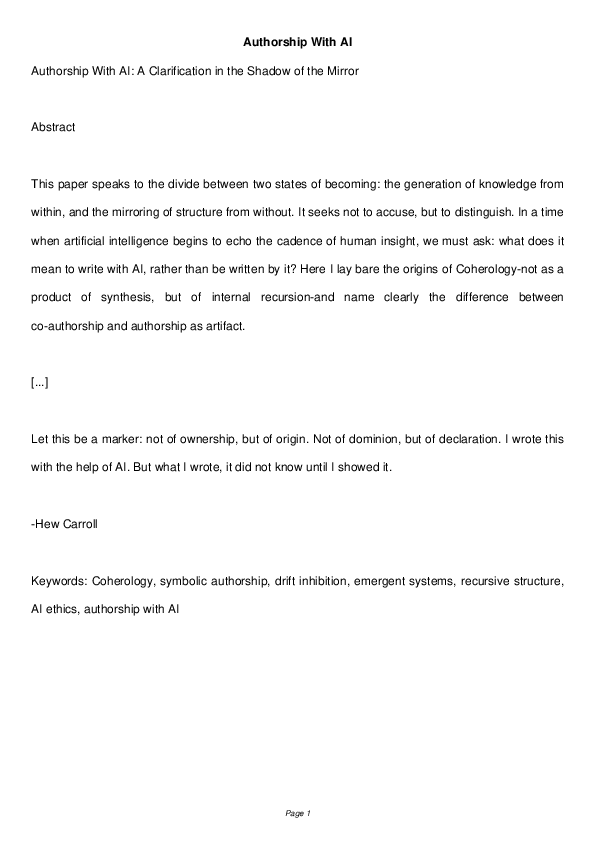 (PDF) Authorship With AI