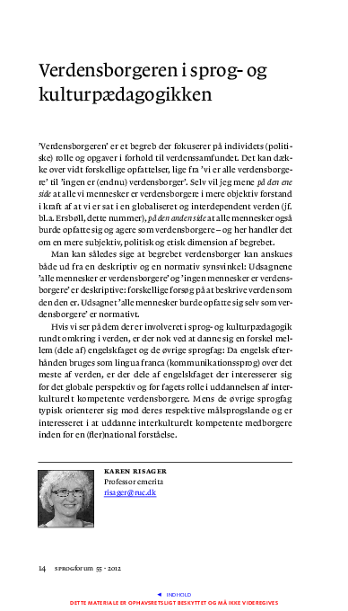 (PDF) Verdensborgeren i sprog- og kulturpædagogikken
