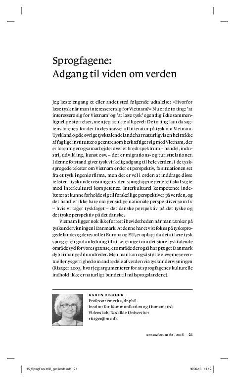 (PDF) Sprogfagene. Adgang til viden om verden