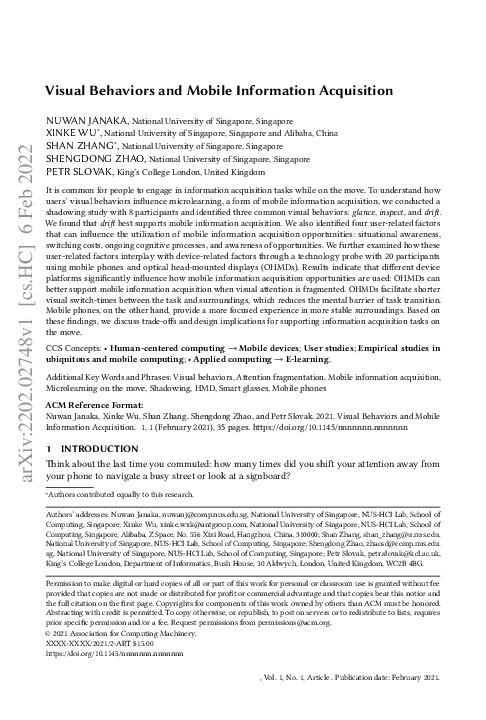 (PDF) Visual Behaviors and Mobile Information Acquisition