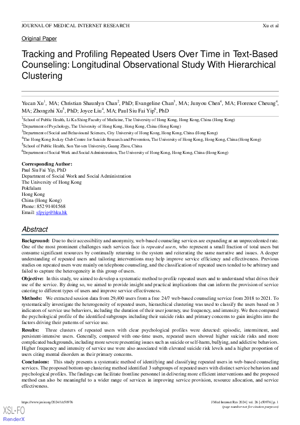 (PDF) Tracking and Profiling Repeated Users Over Time in Text-Based ...