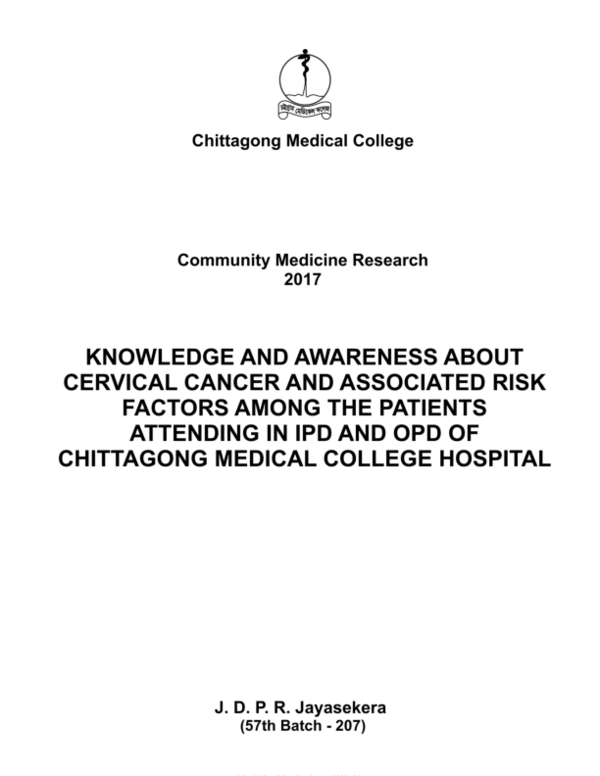 (PDF) Awareness of Cervical cancer- CMC