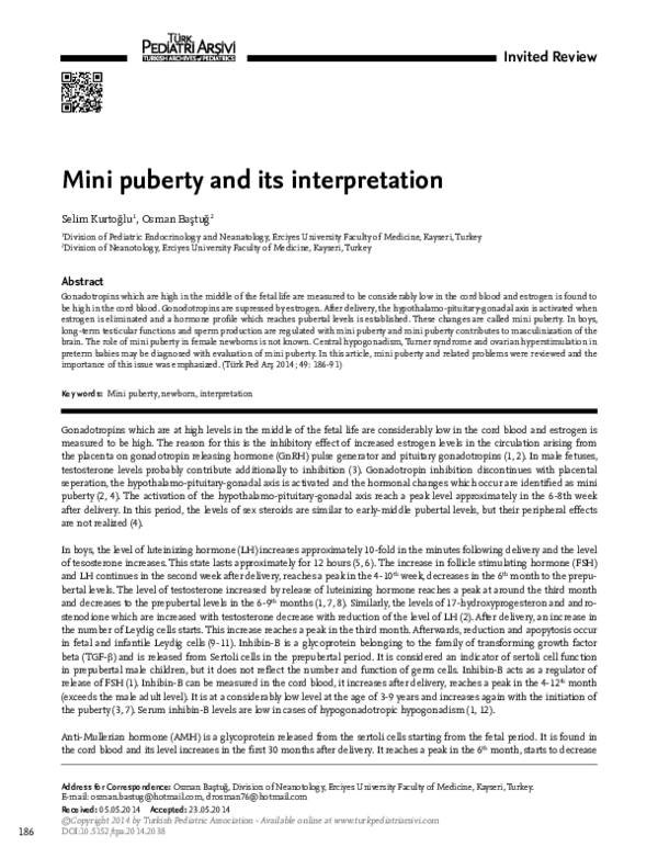 (PDF) Mini puberty and its interpretation