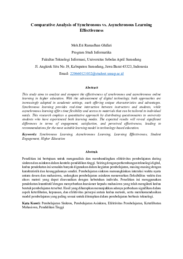 Pdf Comparative Analysis Of Synchronous Vs Asynchronous Learning