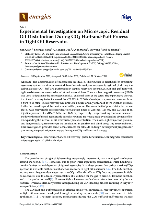 (PDF) Experimental Investigation on Microscopic Residual Oil ...