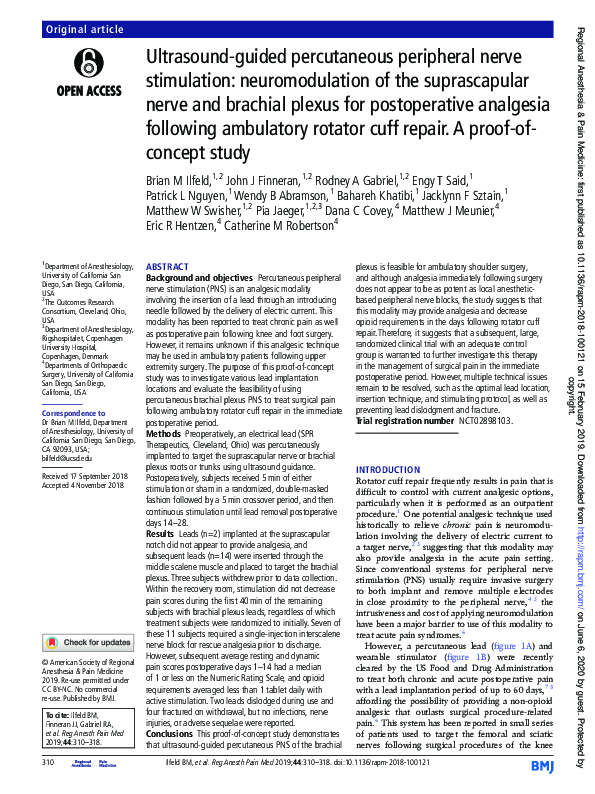 (PDF) Ultrasound-guided percutaneous peripheral nerve stimulation ...