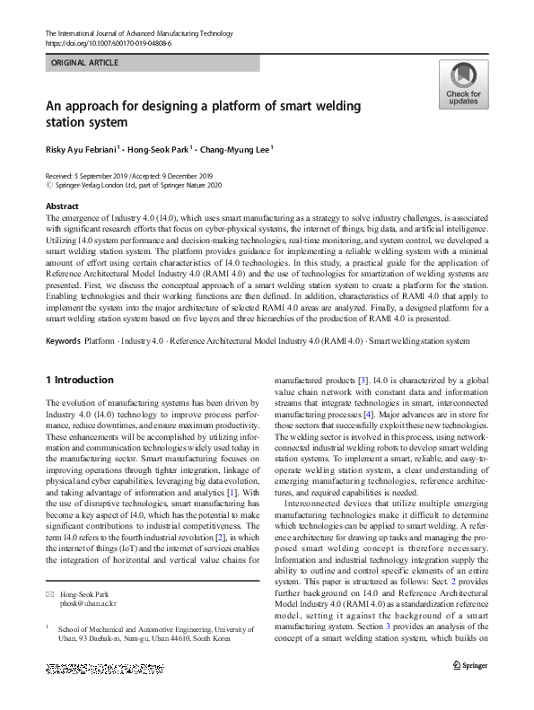 (PDF) An approach for designing a platform of smart welding station system