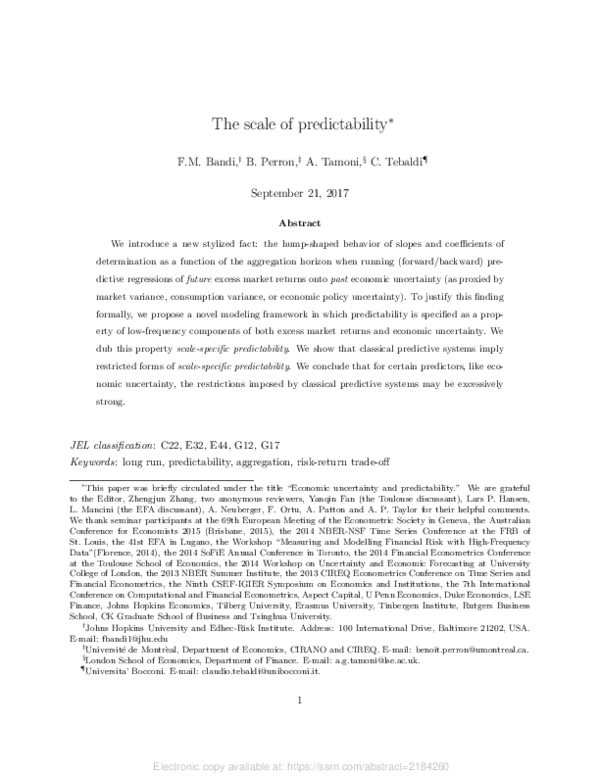 Pdf The Scale Of Predictability