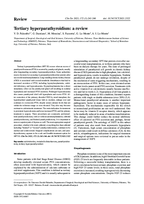 (PDF) Tertiary hyperparathyroidism: a review