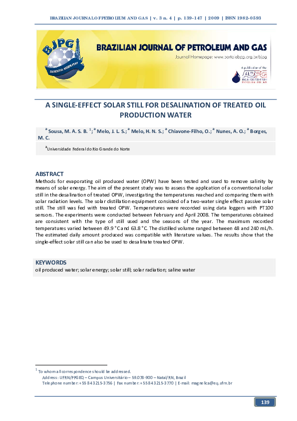 (PDF) A Single-Effect Solar Still for Desalination of Treated Oil ...