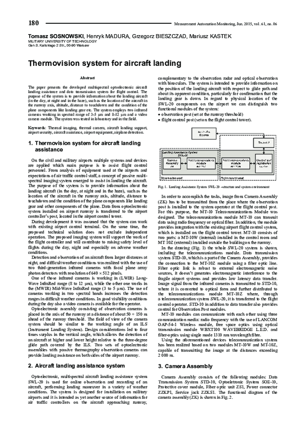 (PDF) Thermovision system for aircraft landing