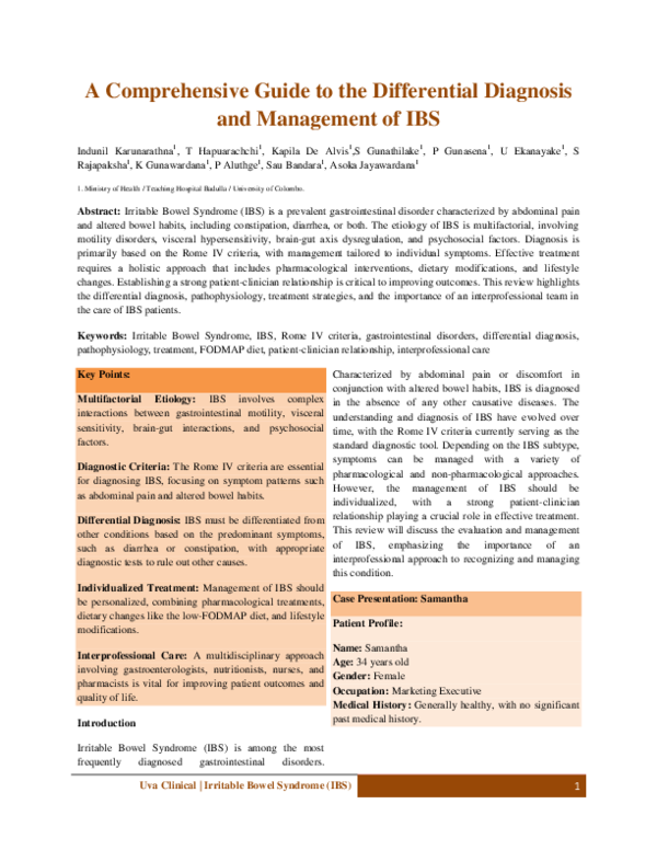 (PDF) A Comprehensive Guide to the Differential Diagnosis and ...