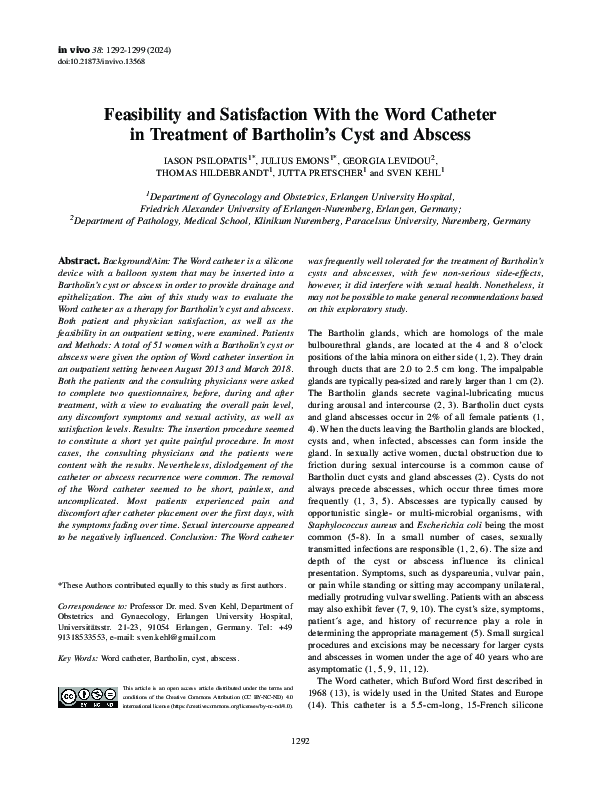 (PDF) Feasibility and Satisfaction With the Word Catheter in Treatment ...