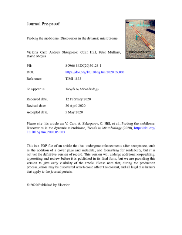 (PDF) Probing the Mobilome: Discoveries in the Dynamic Microbiome
