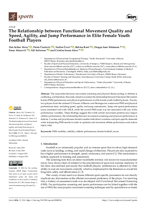 (PDF) The Relationship between Functional Movement Quality and Speed ...