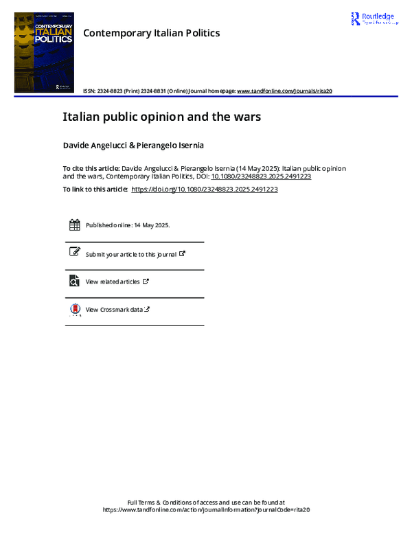 (PDF) Italian public opinion and the wars
