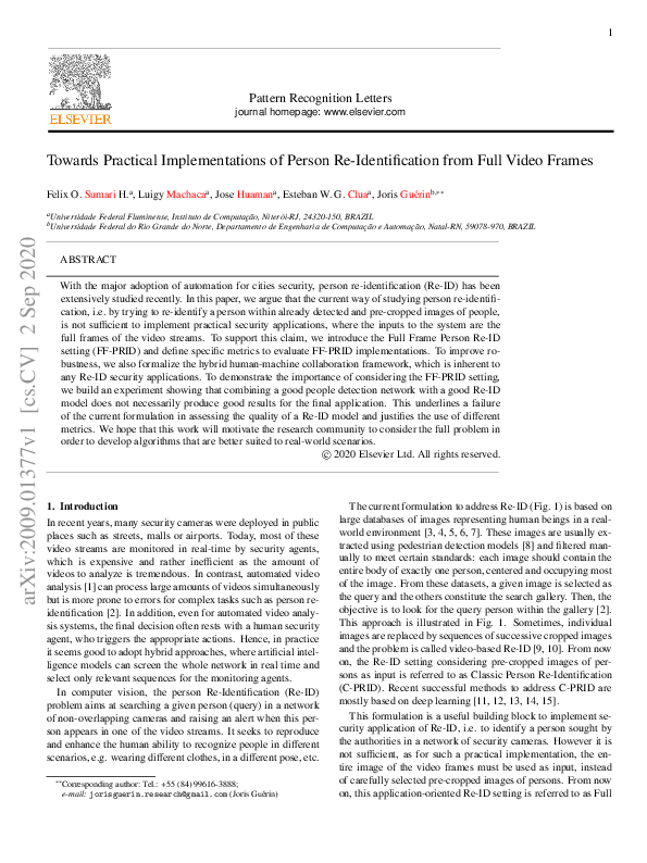 (PDF) Towards practical implementations of person re-identification ...