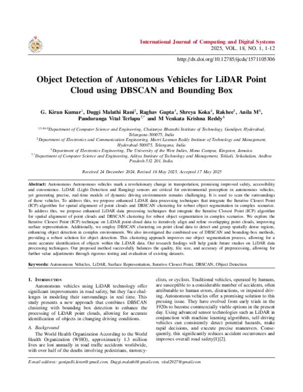 (PDF) Object Detection of Autonomous Vehicles for LiDAR Point Cloud ...