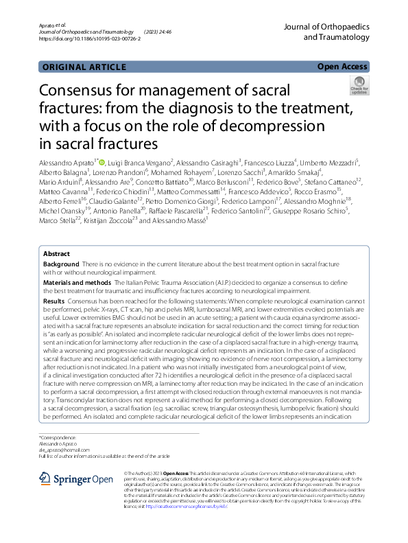 (PDF) Consensus for management of sacral fractures: from the diagnosis ...