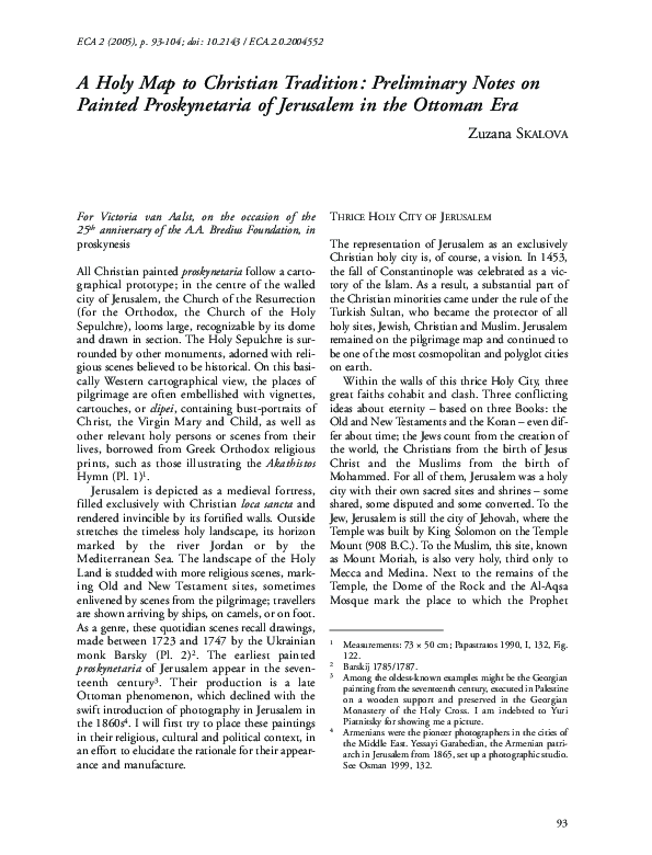 (PDF) A Holy Map to Christian Tradition