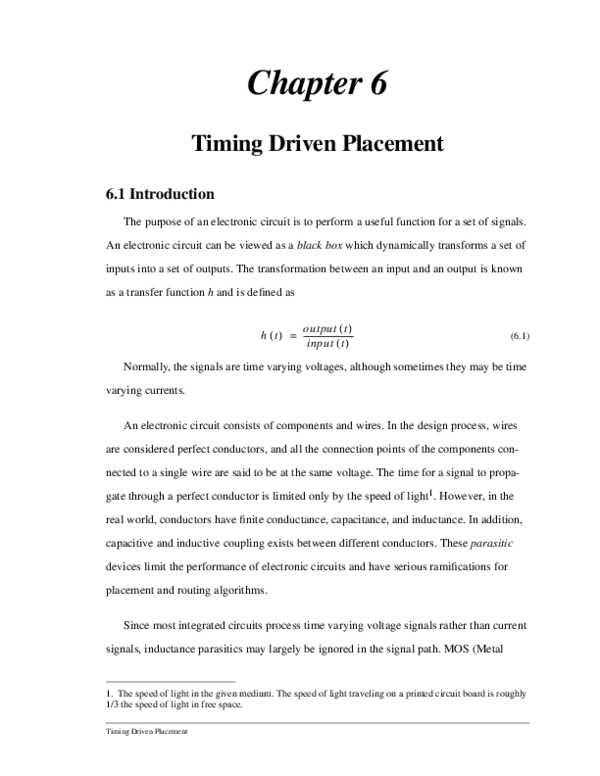 (PDF) Timing driven placement