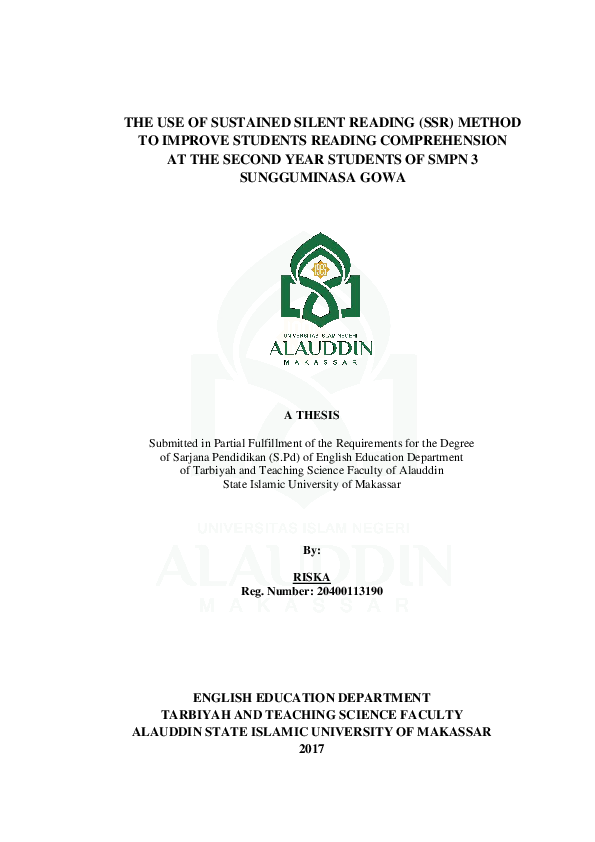 (PDF) The Use of Sustained Silent Reading (SSR) Method to Improve ...
