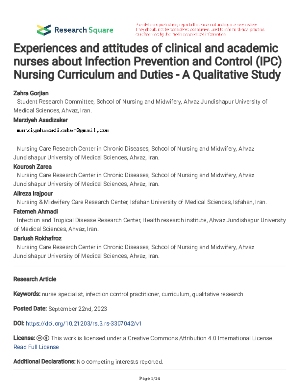 (PDF) Experiences and attitudes of clinical and academic nurses about ...