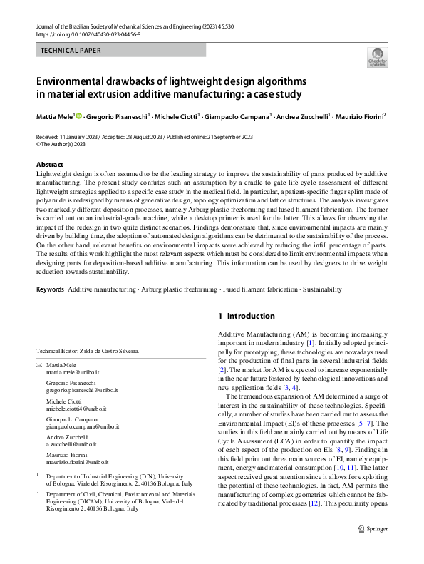 (PDF) Environmental drawbacks of lightweight design algorithms in ...