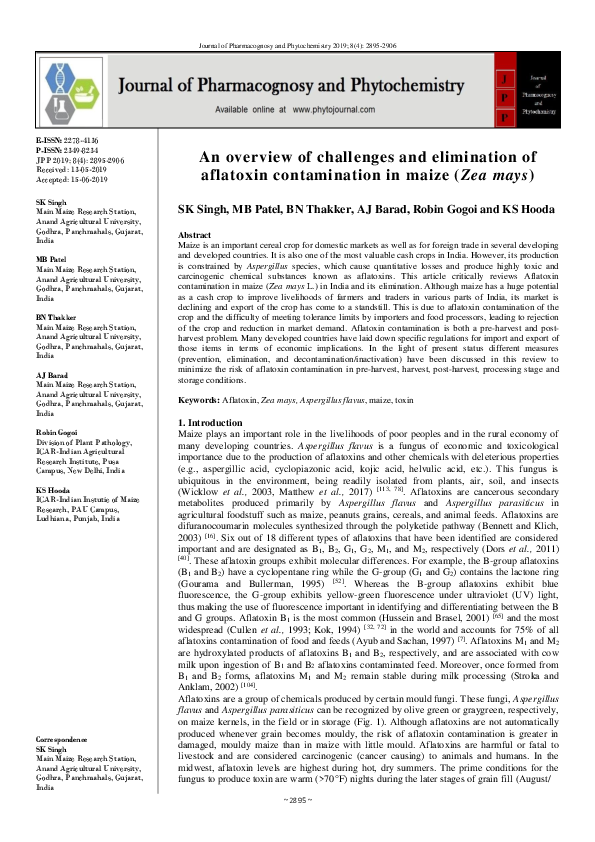 (PDF) An overview of challenges and elimination of aflatoxin contamination in maize (Zea mays)