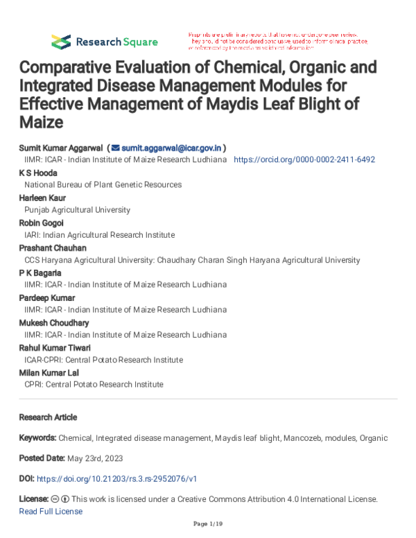 (PDF) Comparative Evaluation of Chemical, Organic and Integrated ...