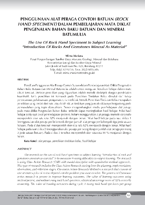 (PDF) Penggunaan Alat Peraga Contoh Batuan (Rock Hand Speciment)Dalam ...