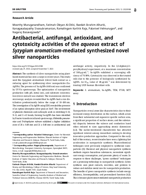 (PDF) Antibacterial, antifungal, antioxidant, and cytotoxicity activities of the aqueous extract ...