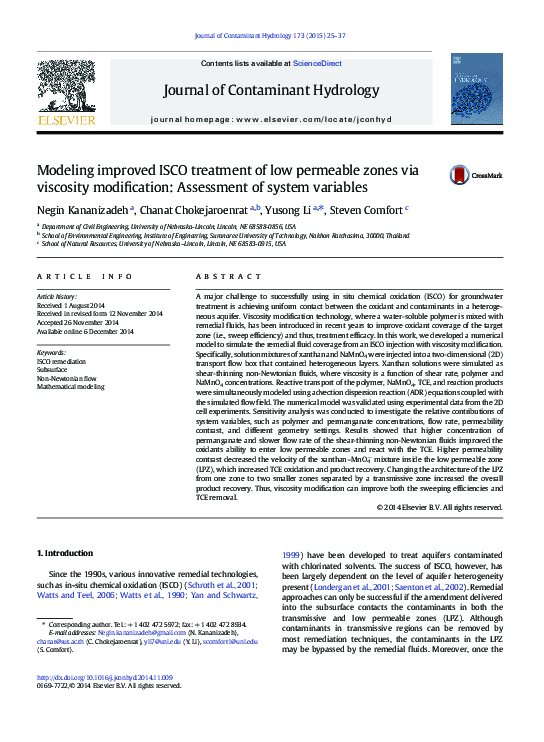 (PDF) Modeling improved ISCO treatment of low permeable zones via ...