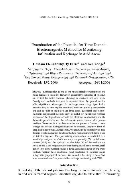 (PDF) Examination of the Potential for Time Domain Electromagnetic ...