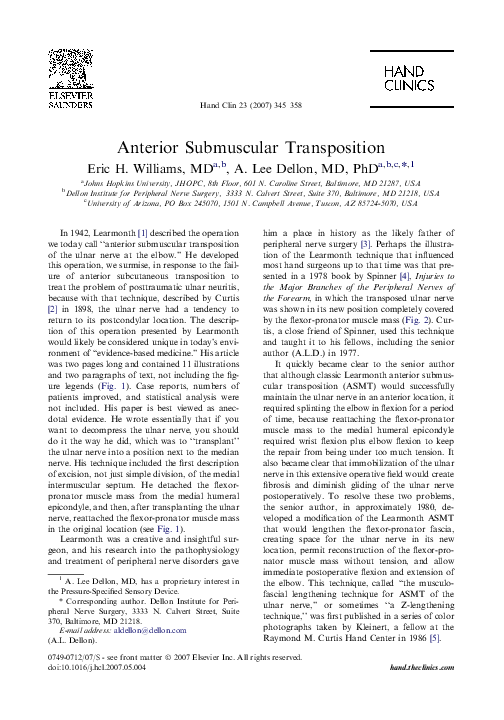 (PDF) Anterior Submuscular Transposition
