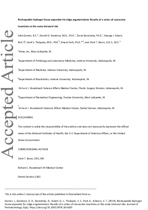 (PDF) Reshapable hydrogel tissue expander for ridge augmentation ...