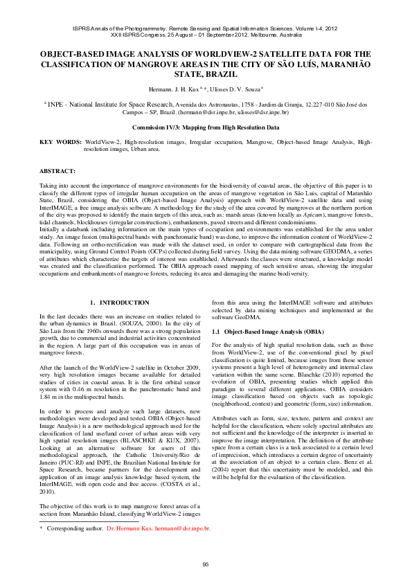 (PDF) Object-Based Image Analysis of WORLDVIEW-2 Satellite Data for the Classification of ...
